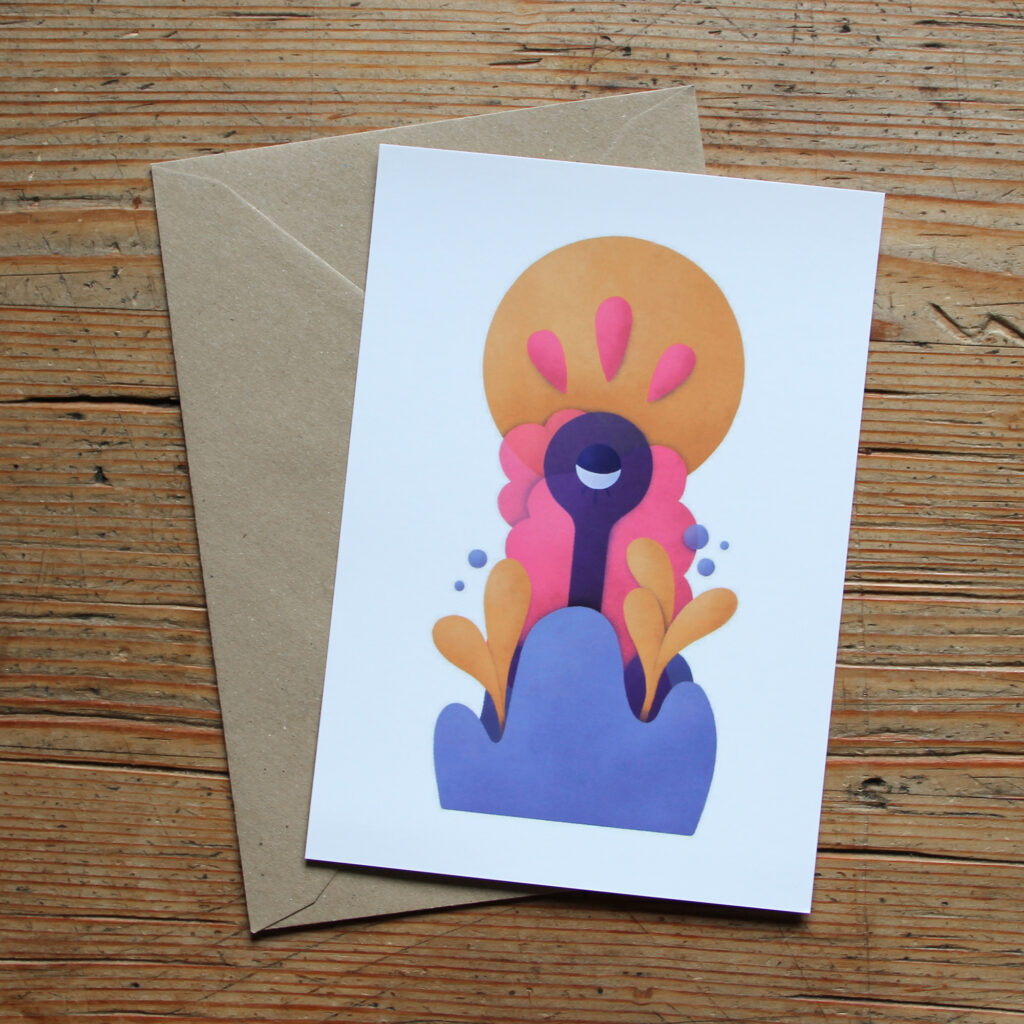 Carte illustrée - Cyclopie - Surréaliste - format A5 - Toute occasion